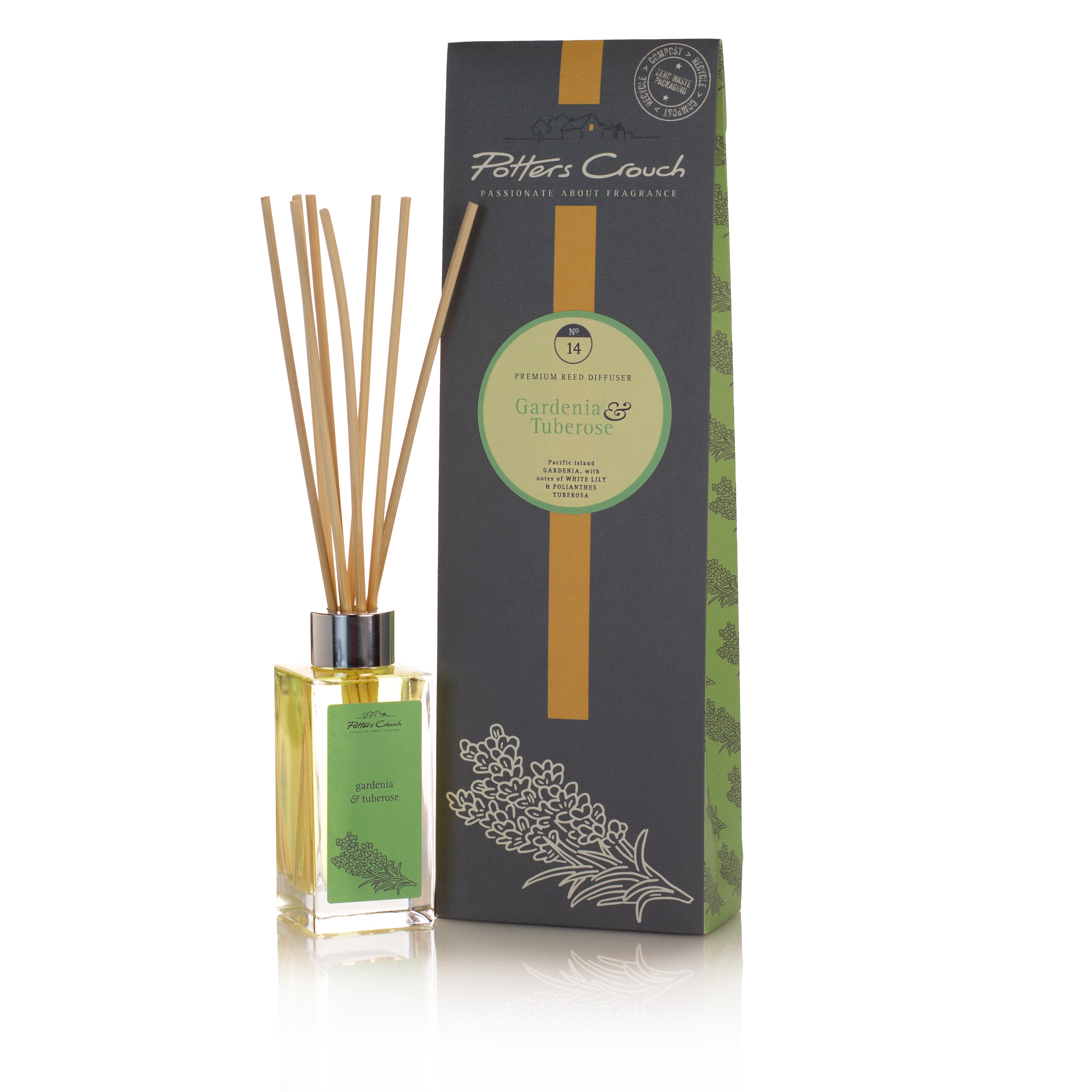Gardenia & Tuberose Reed Diffuser – Potters Crouch Candles