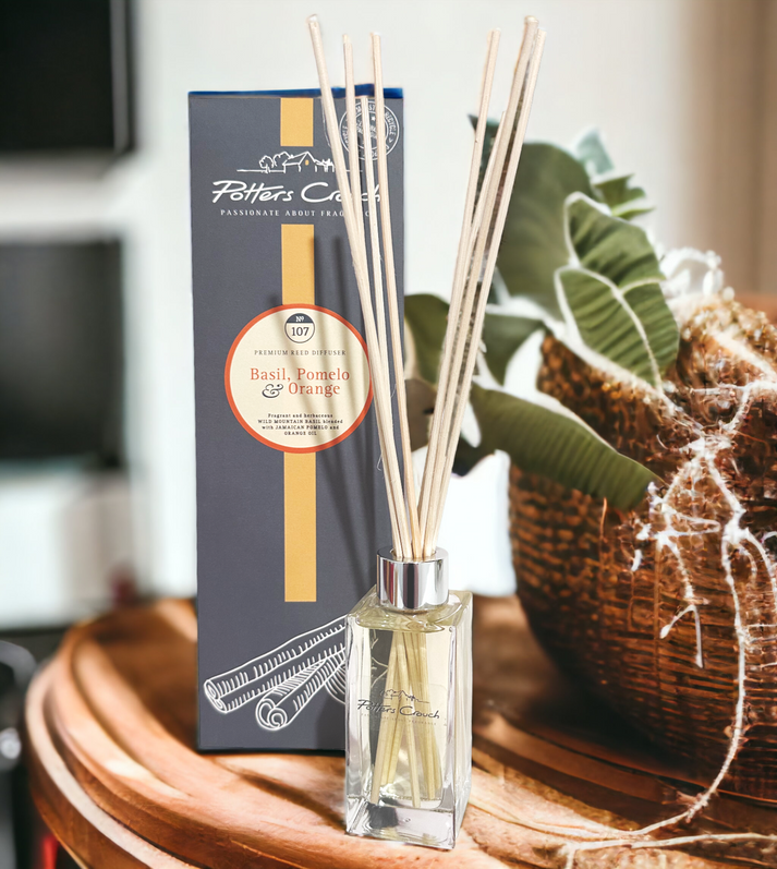 Basil, Pomelo & Orange Reed Diffuser – Potters Crouch Candles
