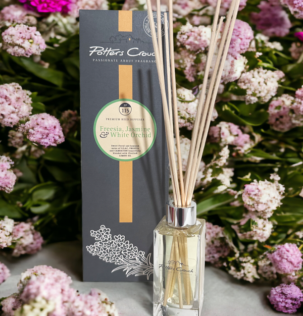 Freesia, Jasmine & White Orchid Reed Diffuser – Potters Crouch Candles
